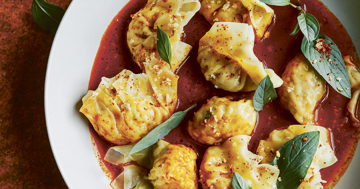 Food and Travel Magazine | Prawn wontons with Thai Basil
