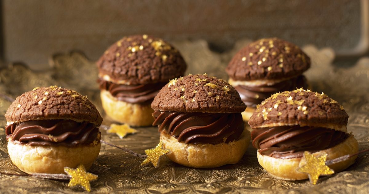 Food and Travel Magazine | Chocolate craquelin-topped choux puffs…