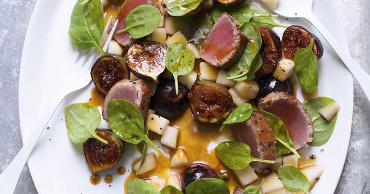 Food and Travel Magazine | Warm tuna salad with figs, pears, spinach…