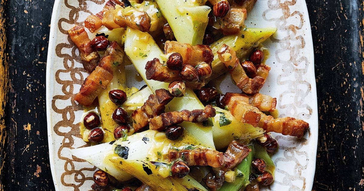 Food and Travel Magazine | Leek and lardons with a warm hazelnut…