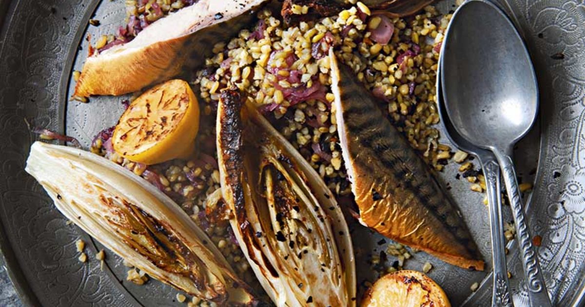 Food and Travel Magazine | Grilled chicory with freekeh, smoked…