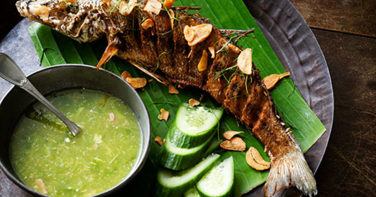 Food and Travel Magazine | Crisp-fried whole whiting with green…