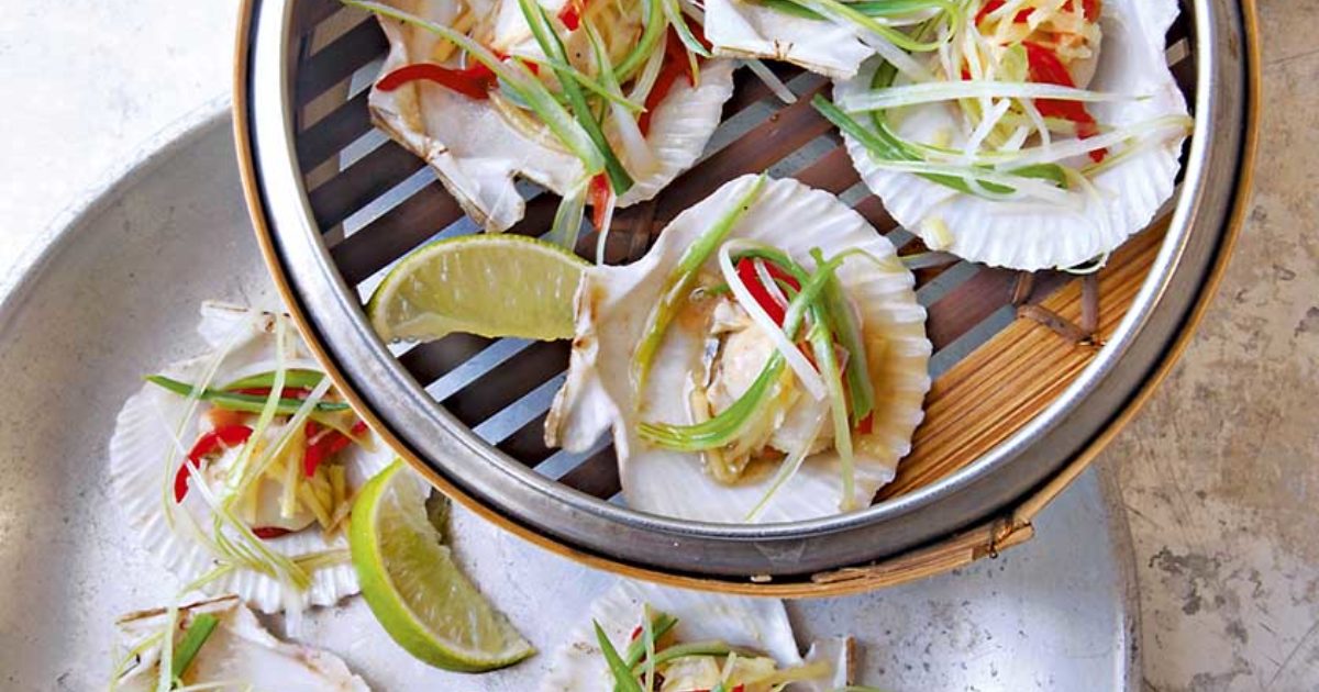 Food and Travel Magazine | Asian-style steamed queen scallops with…