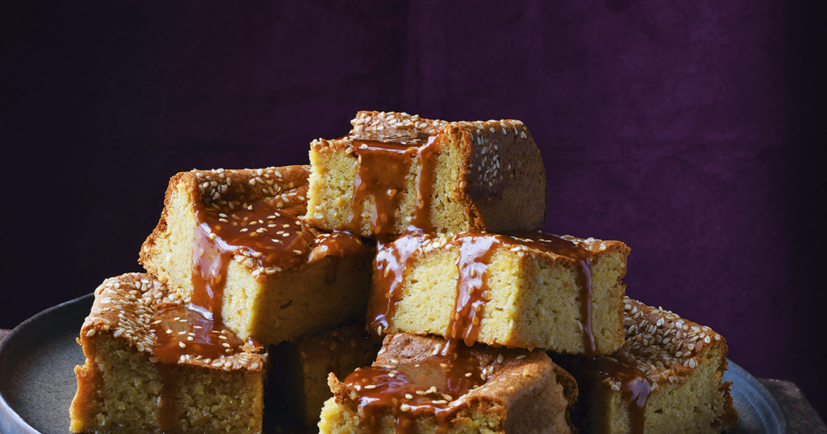 Food and Travel Magazine | Halva fudge sponge with sesame caramel…