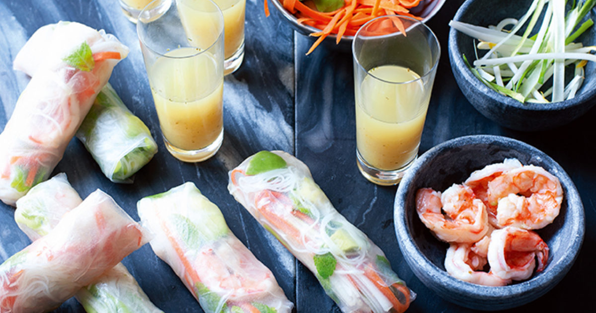 Food and Travel Magazine | Prawn ceviche spring rolls with tiger’s…