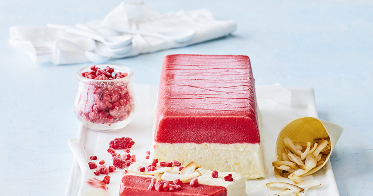 Food and Travel Magazine | Coconut and raspberry semifreddo slice
