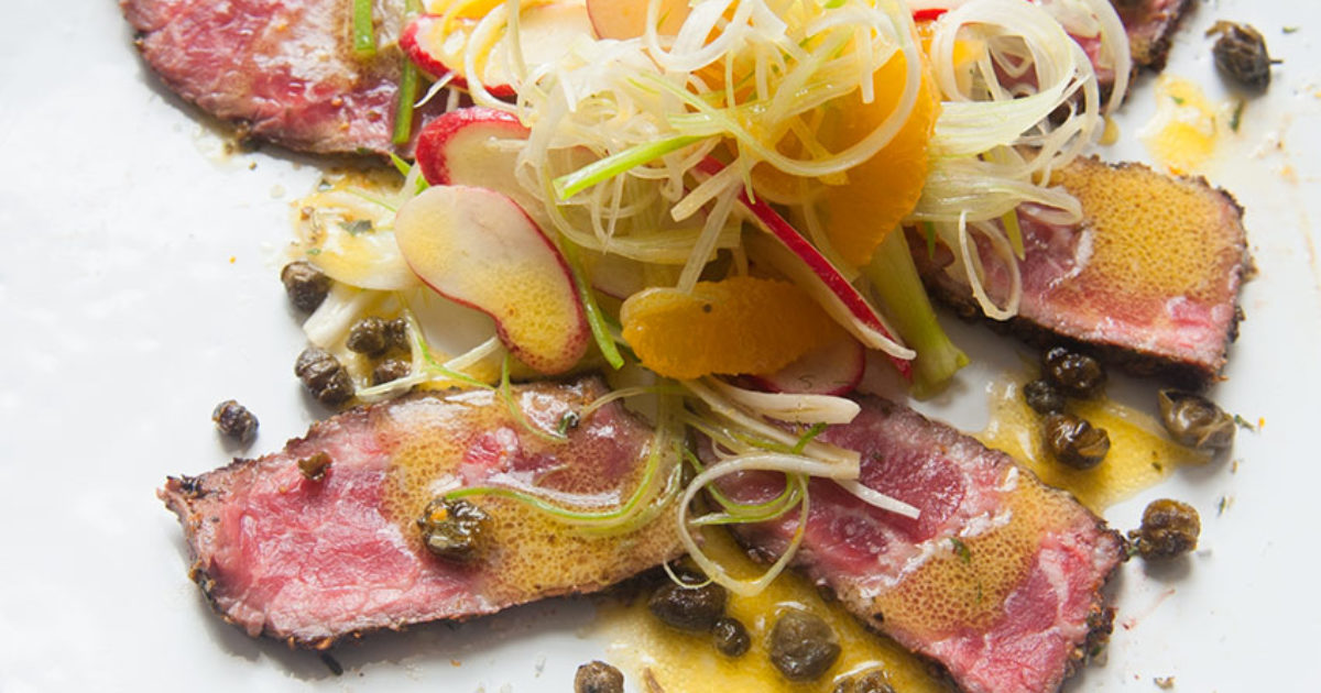 Food and Travel Magazine | Charred beef with fennel, spring onion and…
