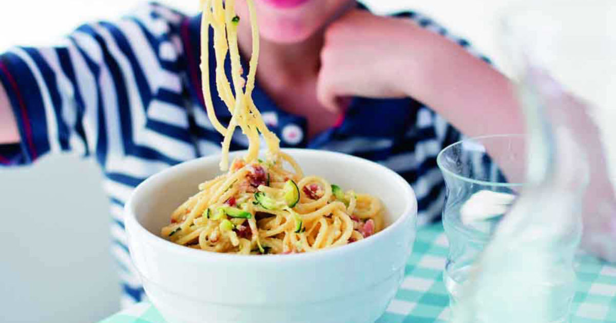 Food and Travel Magazine | Spaghetti and courgette carbonara
